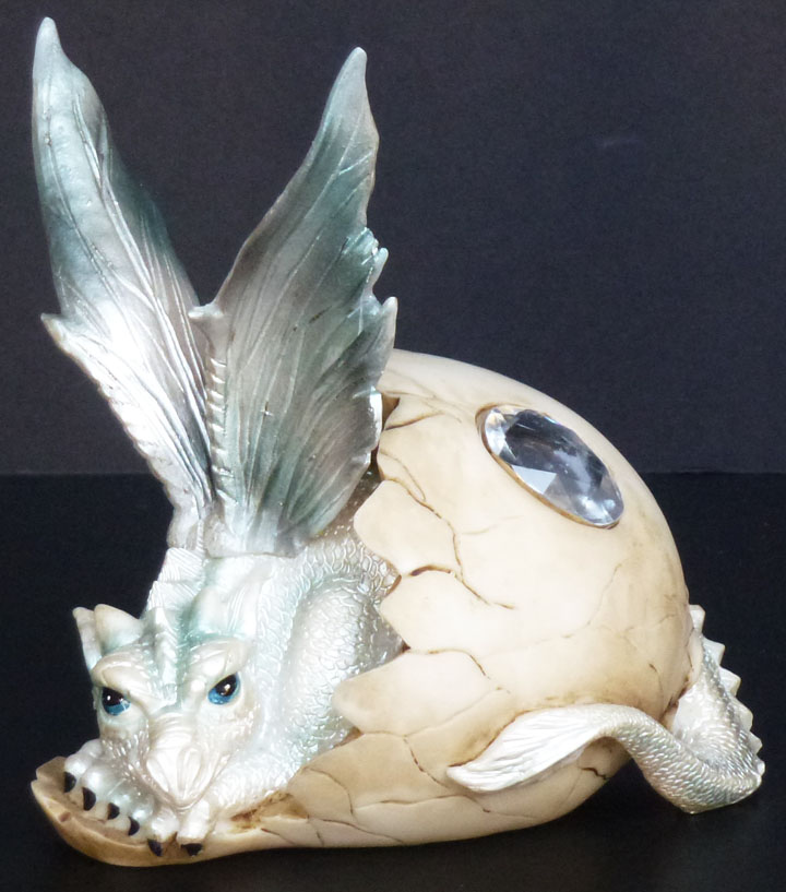 DIAMOND Birthstone Dragon in Egg Shell APRIL Figure Statue H5.5" | eBay