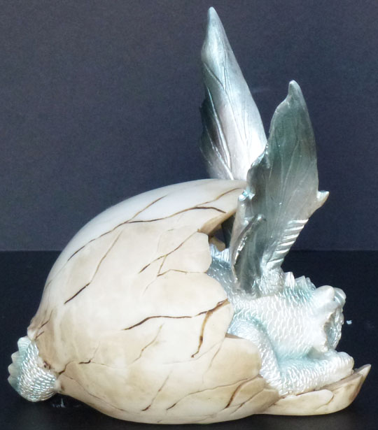 DIAMOND Birthstone Dragon in Egg Shell APRIL Figure Statue H5.5" | eBay