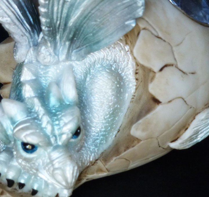 DIAMOND Birthstone Dragon in Egg Shell APRIL Figure Statue H5.5" | eBay