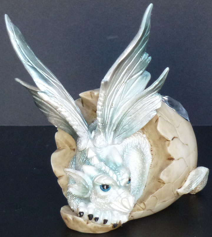 DIAMOND Birthstone Dragon in Egg Shell APRIL Figure Statue H5.5" | eBay
