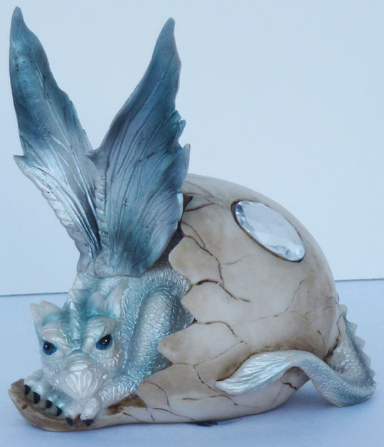 DIAMOND Birthstone Dragon in Egg Shell APRIL Figure Statue H5.5" | eBay